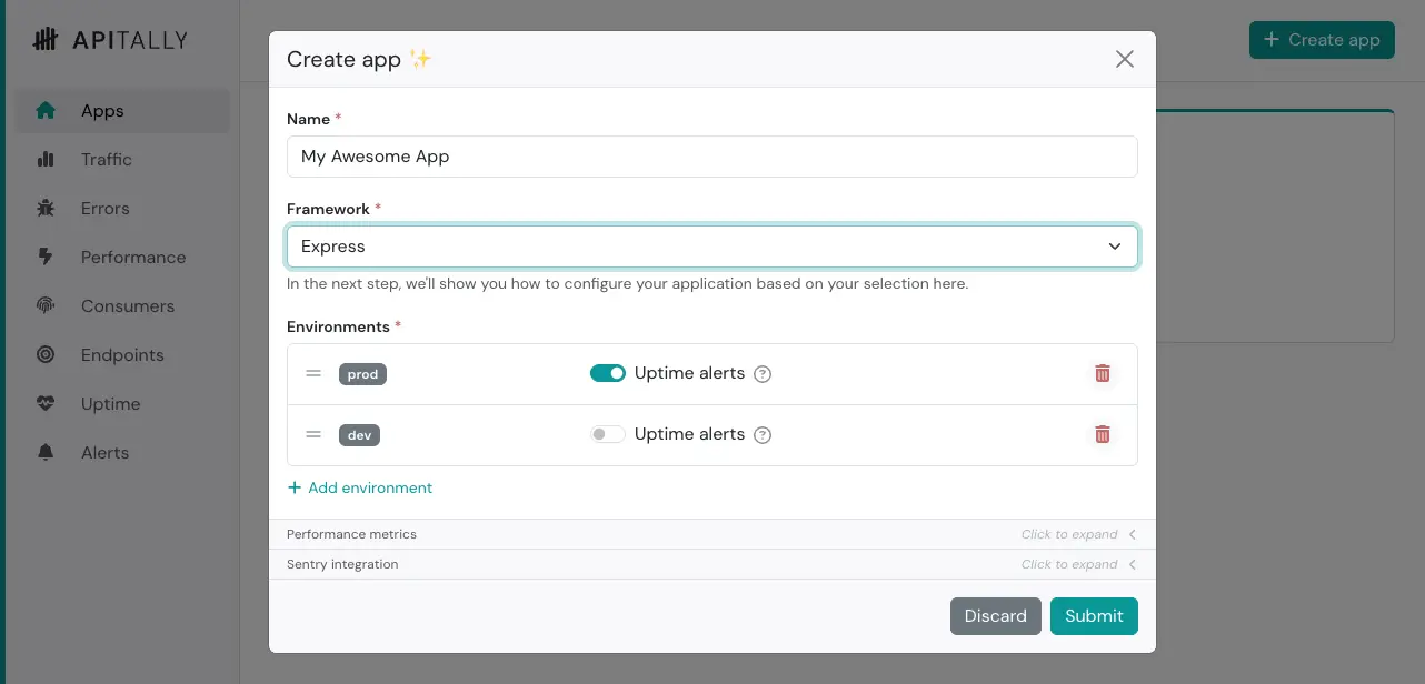 Setup guide for Express - Apitally